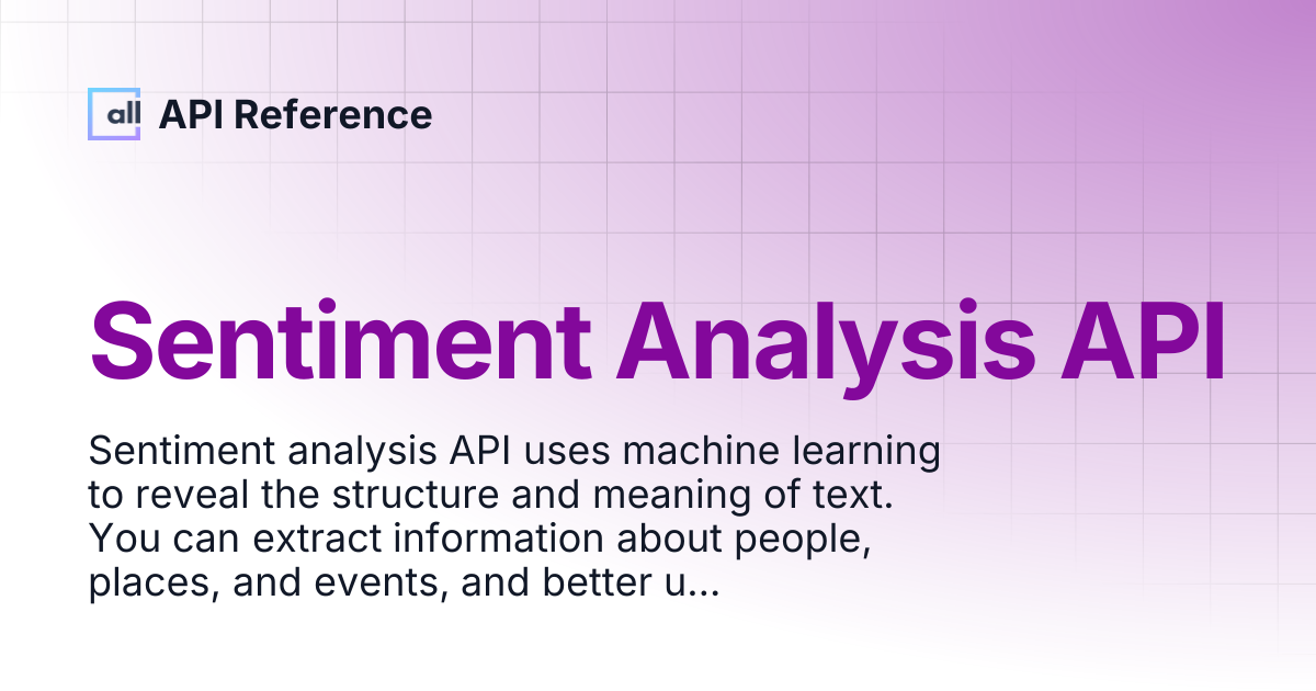 Sentiment Analysis API | API Reference