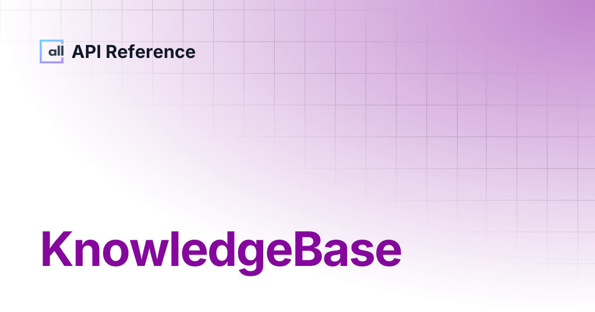 KnowledgeBase | API Reference