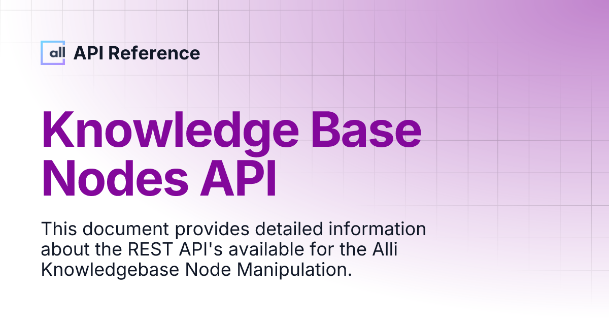 Knowledge Base Nodes API | API Reference