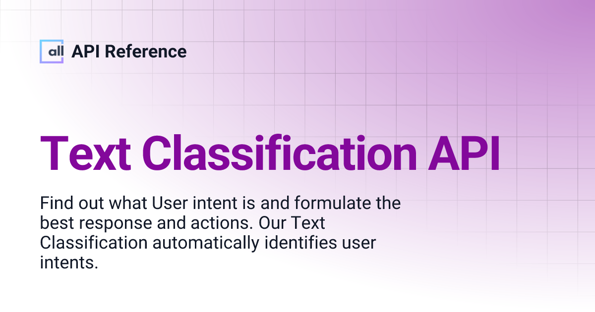 Text Classification API | API Reference