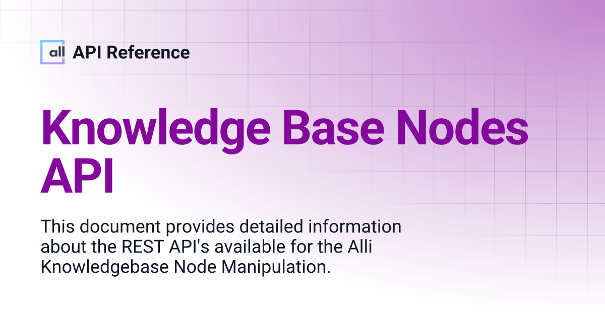 Knowledge Base Nodes API | API Reference
